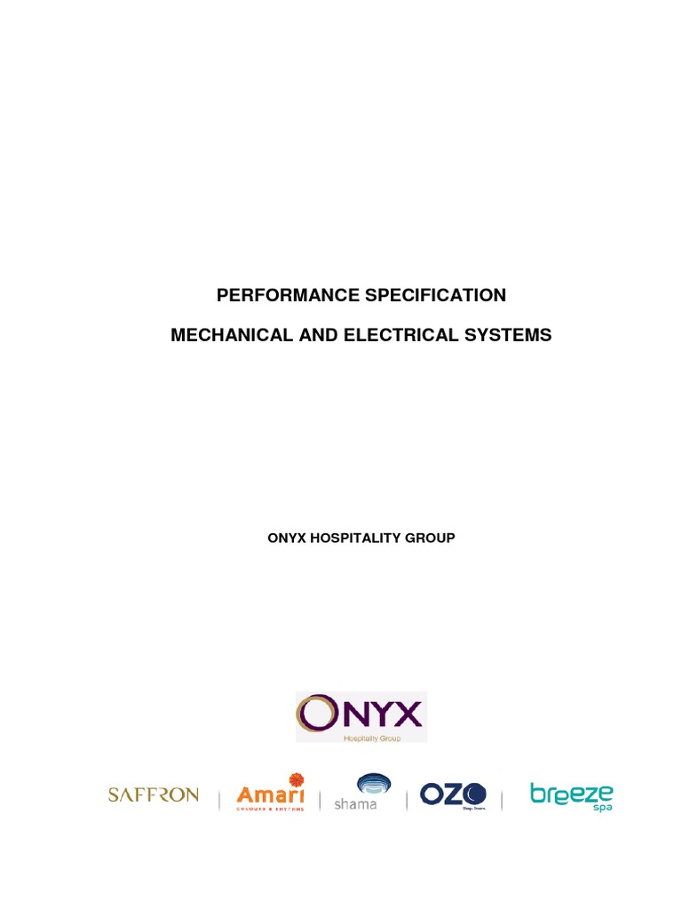 OHG M&E Performance Specification - V2 | PDF | Hvac | Water Heating
