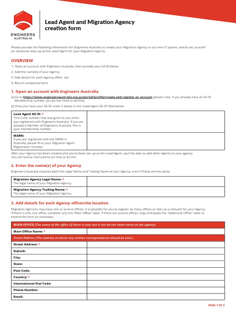 Engineersaustralia Msa Lead Agent and Migration Agency Creation Form ...
