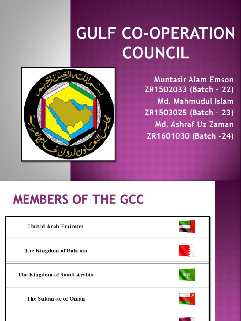 GCC Presentation Latest | Gulf Cooperation Council | United Arab Emirates