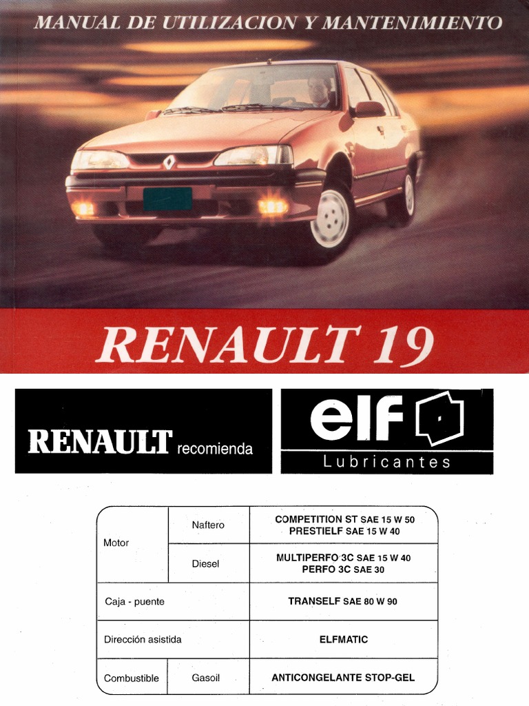 R19 Manual Renault 19 1996 Usuario (Color) | PDF | Estilos de ...