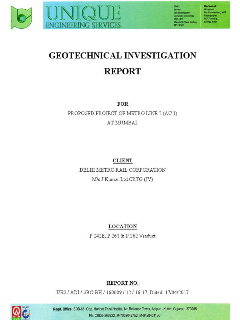 Geotechnical Report | Deep Foundation | Geotechnical Engineering