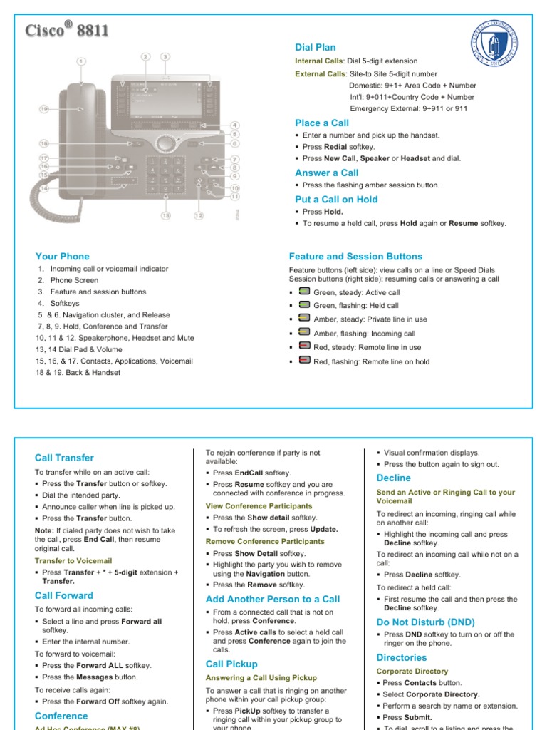 Cisco 8811 Quick Start Guide | Voicemail | User (Computing)