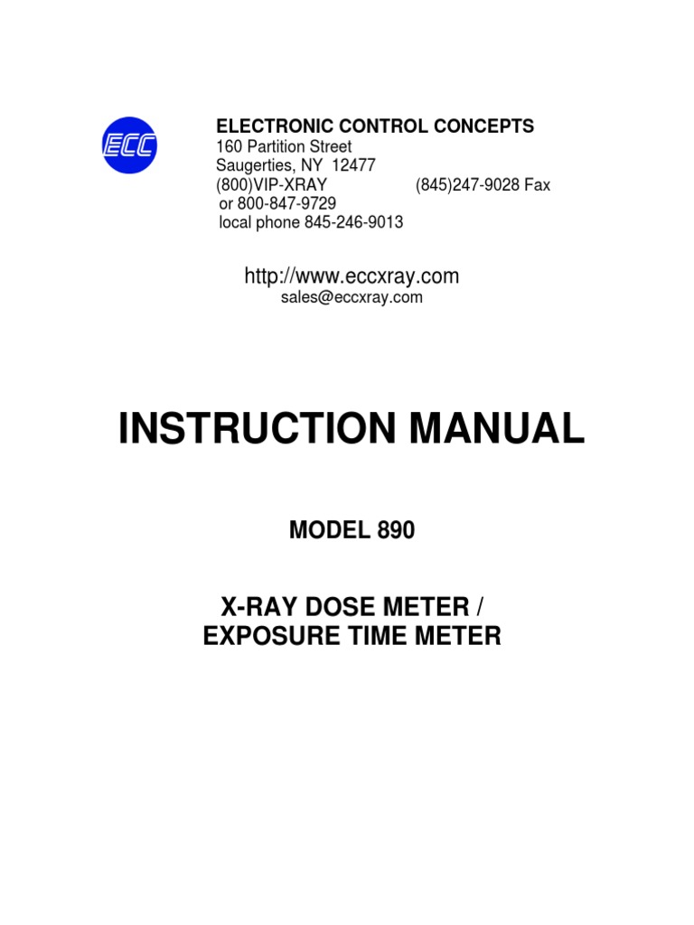 Instruction Manual: X-Ray Dose Meter / Exposure Time Meter | PDF ...