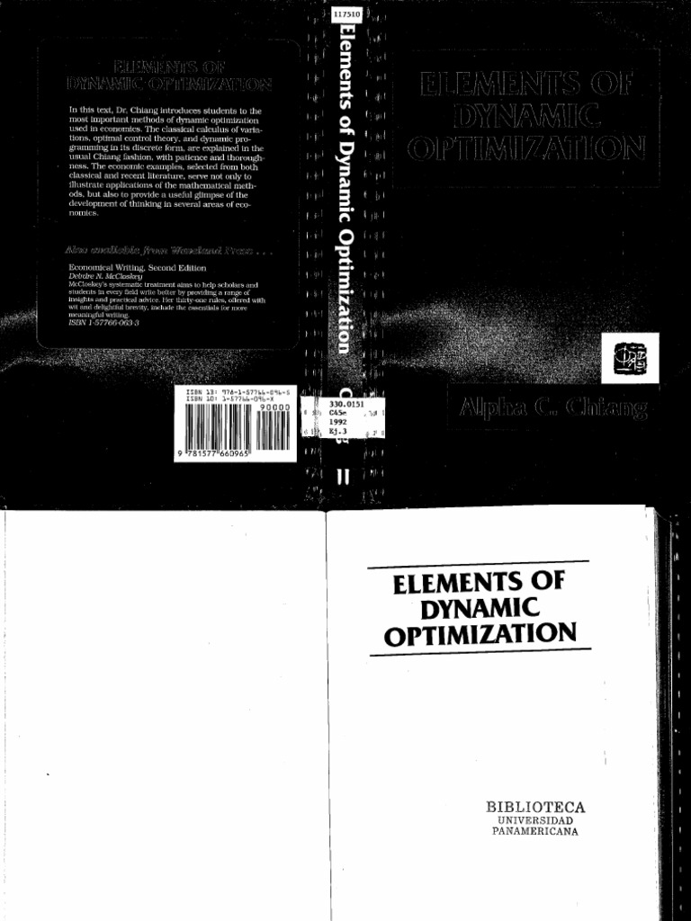 Elements of Dynamic Optimization PDF | PDF