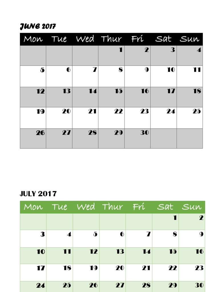 July and August 2017 Calendar | PDF