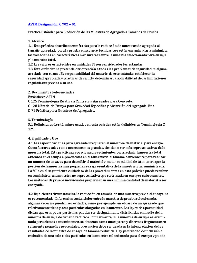 Astm C702 | PDF | Primer (Biología Molecular) | Muestreo (Estadísticas)
