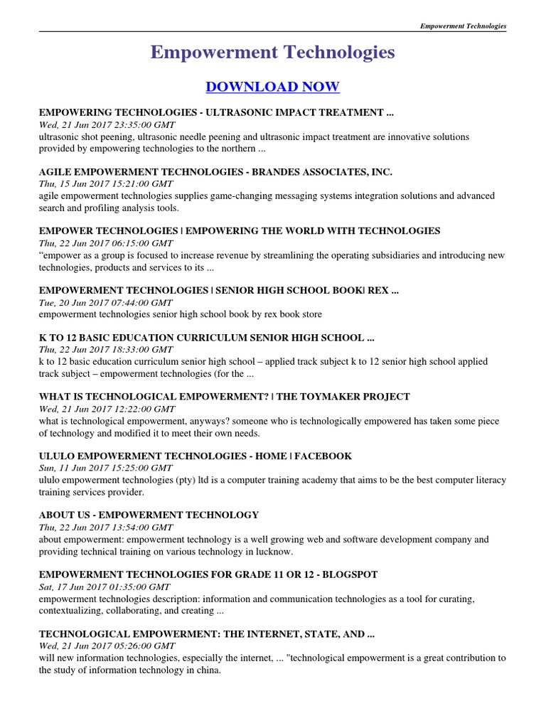 Empowerment Technologies | PDF | Internet | Communication
