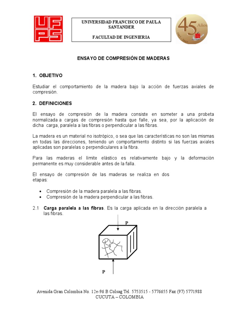 Ensayo de Compresión de Maderas | PDF | Madera | Mecanica clasica