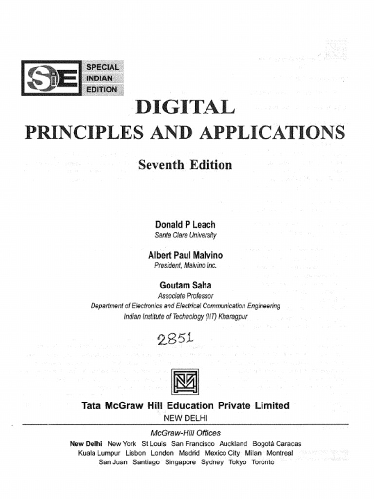 Digital Principles and Application by Leach & Malvino | PDF | Digital ...
