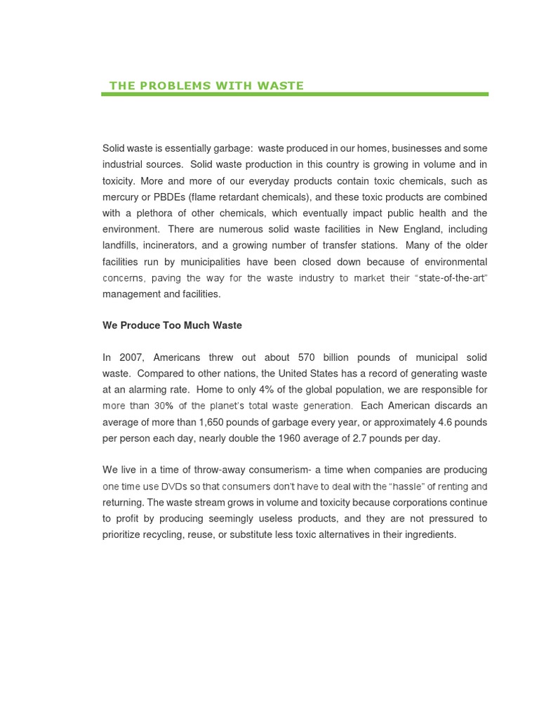 The Problems With Waste | PDF | Social Science | Science & Mathematics