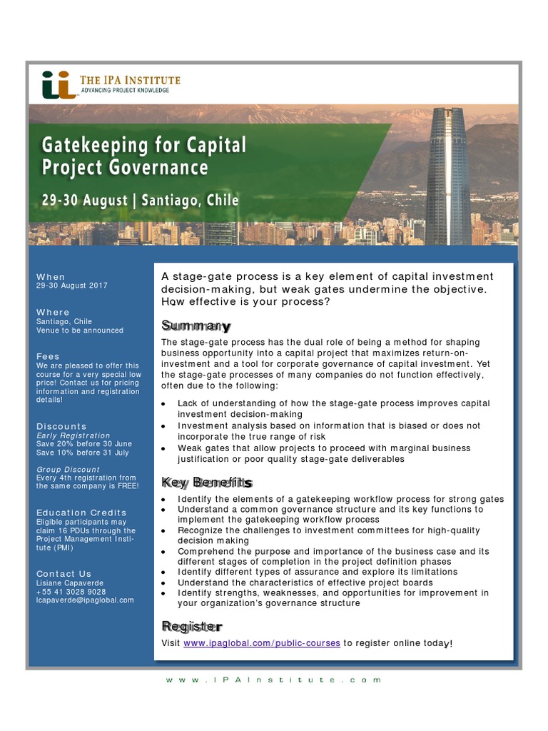 A Stage-Gate Process Is A Key Element of Capital Investment Decision ...