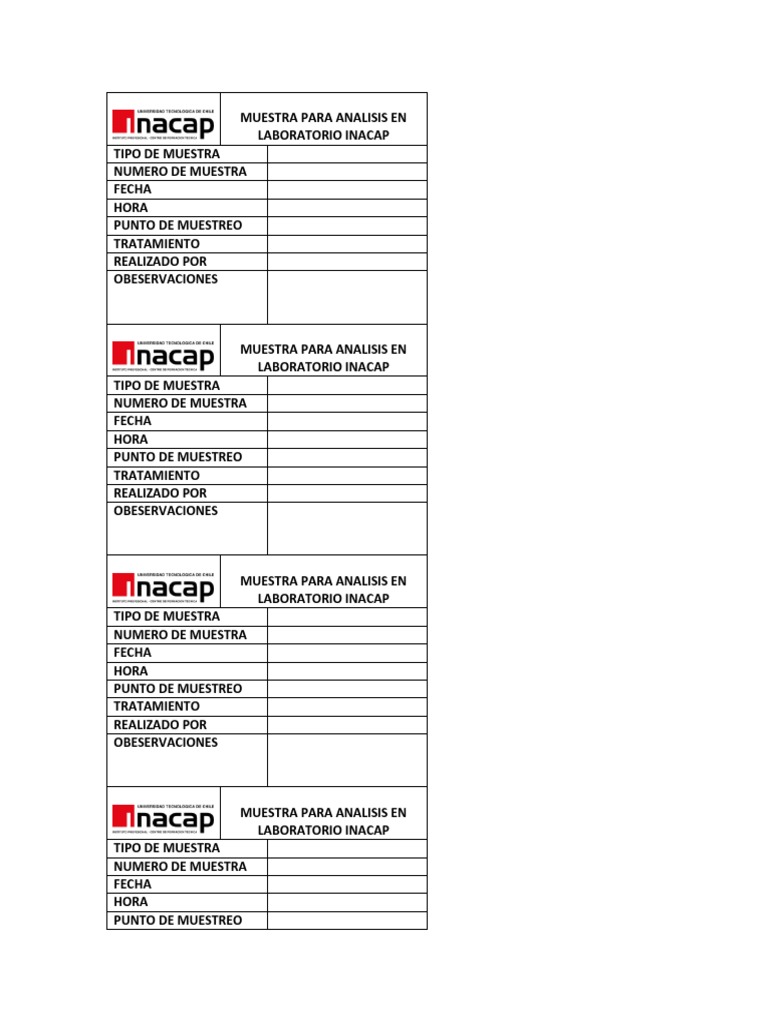 Etiquetas de Muestras