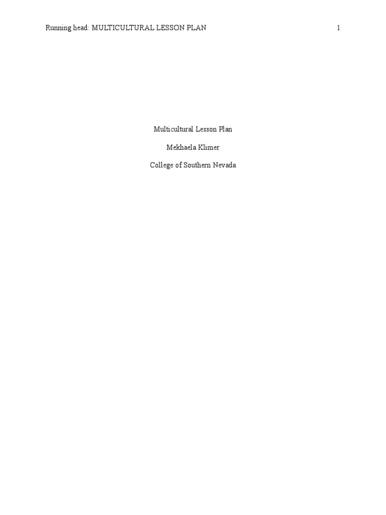 Third Grade Multicultural Lesson Plan | PDF | Collage | Lesson Plan
