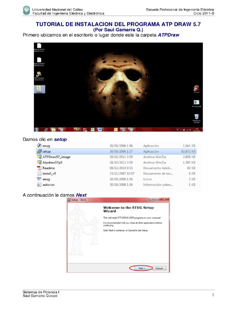 Tutorial de Instalacion Del Programa Atp Draw PDF | PDF | Archivo de ...