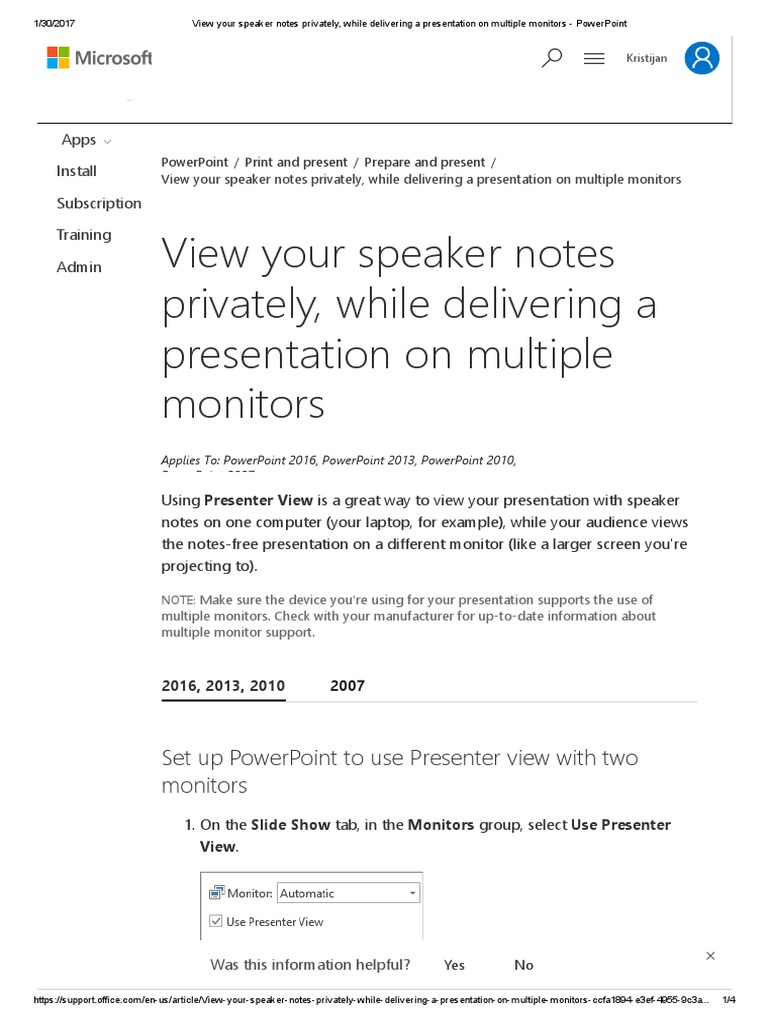 View Your Speaker Notes Privately, While Delivering A Presentation On ...