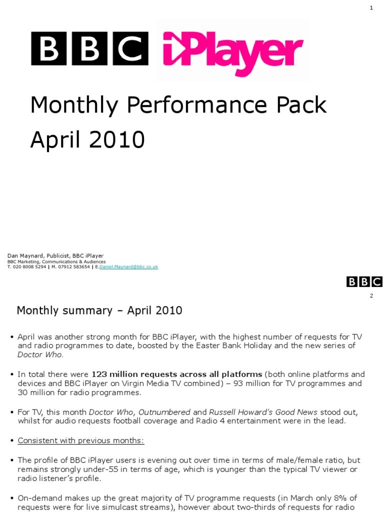 BBC Iplayer Publicity Publicity Pack April 2010 | PDF | Bbc | Video On ...