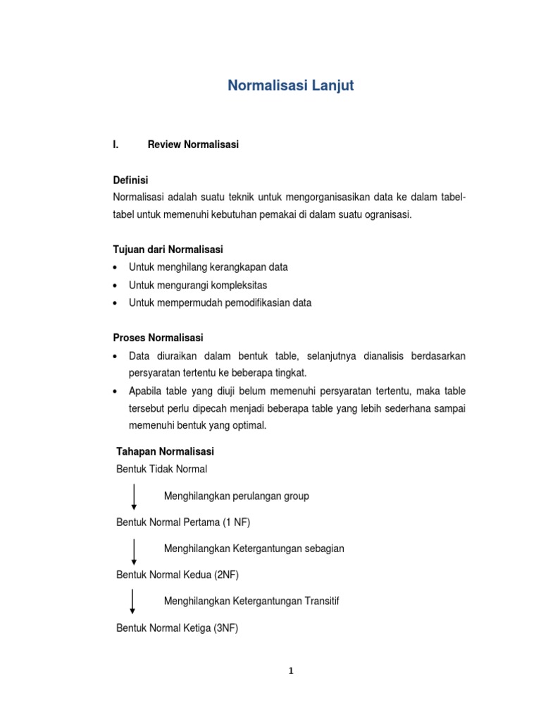 Panduan Lengkap Normalisasi Data | PDF