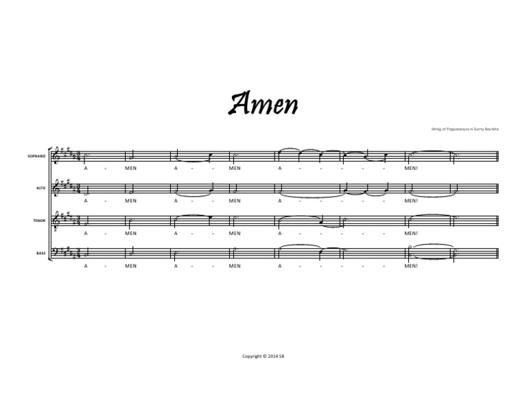 Amen 2nd - Full Score | PDF