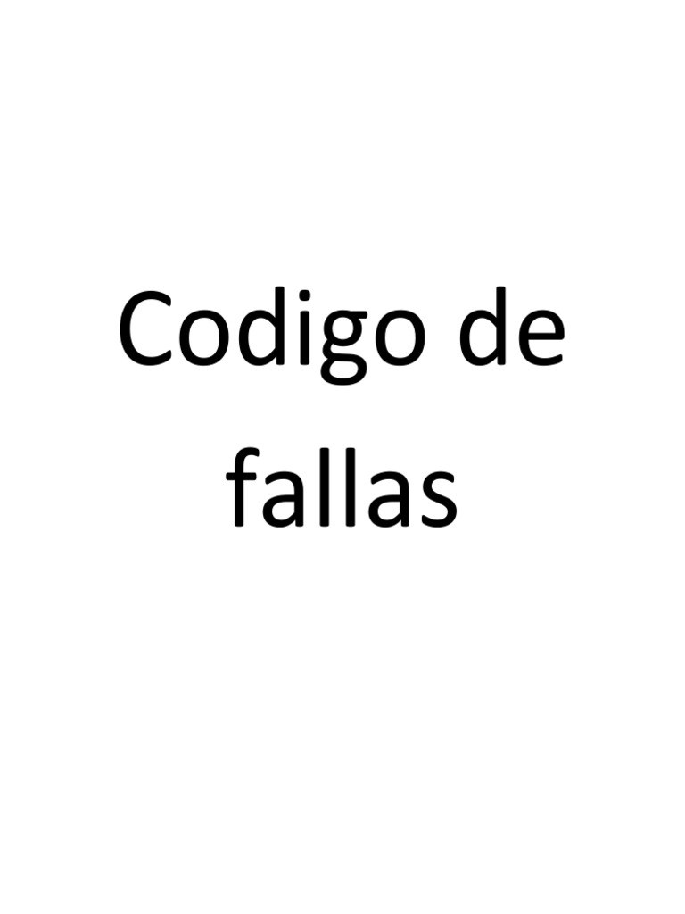Codigo de Fallas y Panel de Usario | PDF