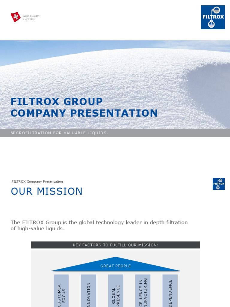 Company Presentation Filtrox - Final | PDF | Filtration | Chemistry