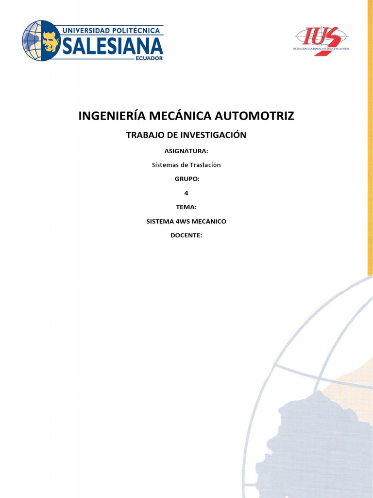 Funcionamiento del Sistema 4WS Mecánico | PDF | Eje | Transmisión ...