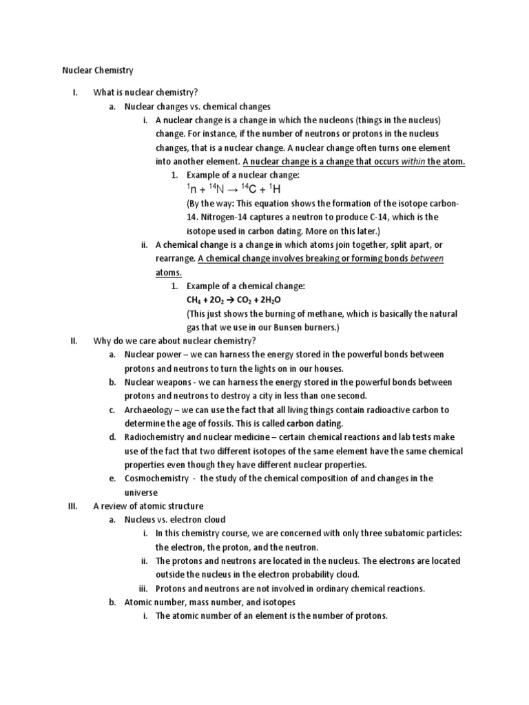 Lecture Notes Nuclear Chemistry-Revised | PDF | Radioactive Decay ...
