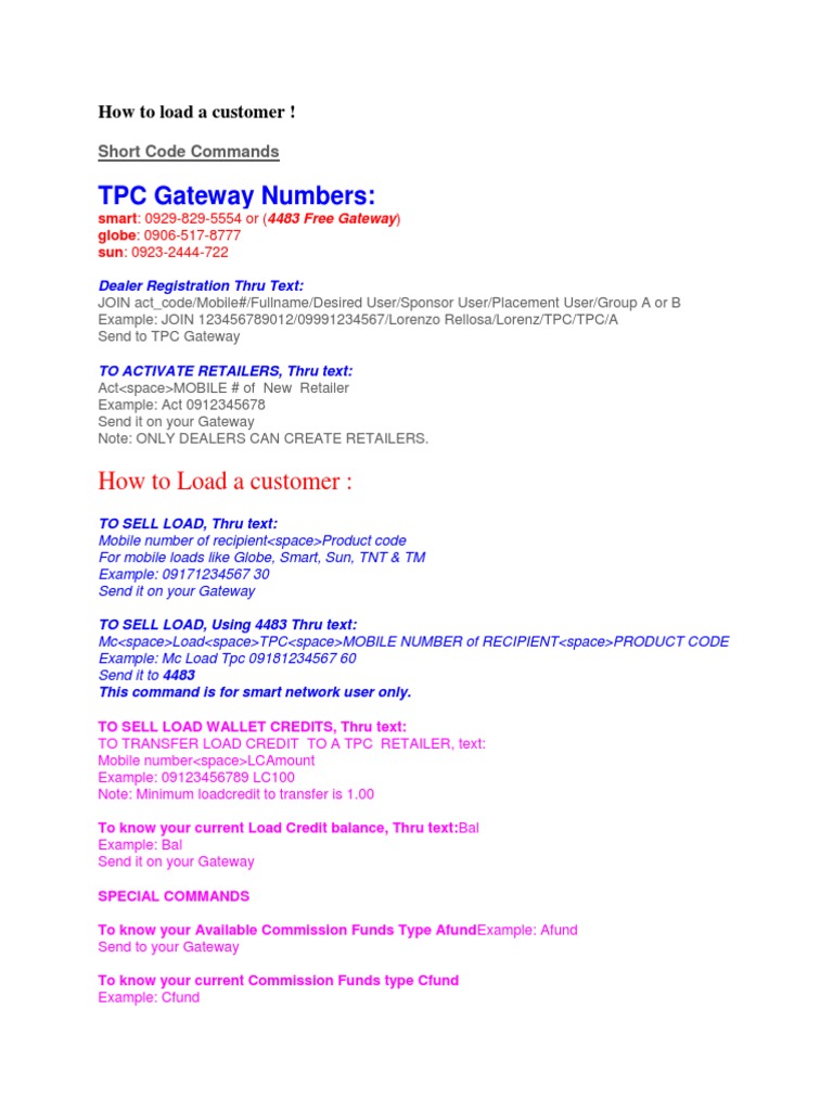 How To Load A Customer | PDF