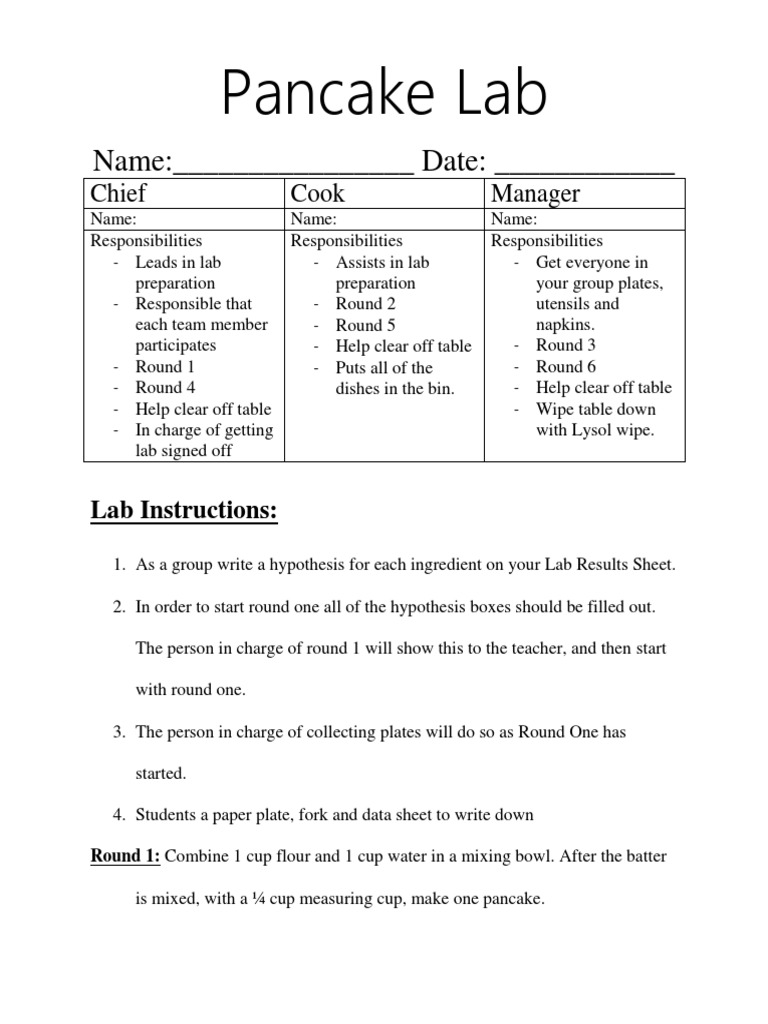 Pancake Lab - 3 People | PDF | Pancake | Teaspoon