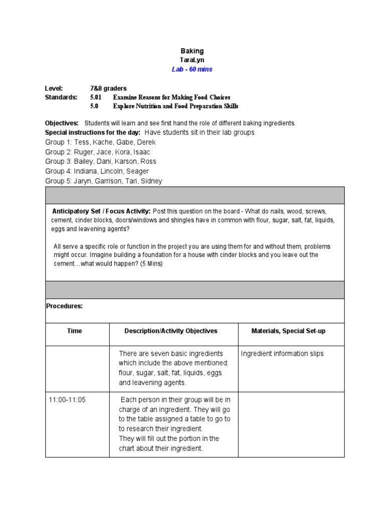 Pancake Lab Lesson Plan | PDF | Teaching | Pedagogy