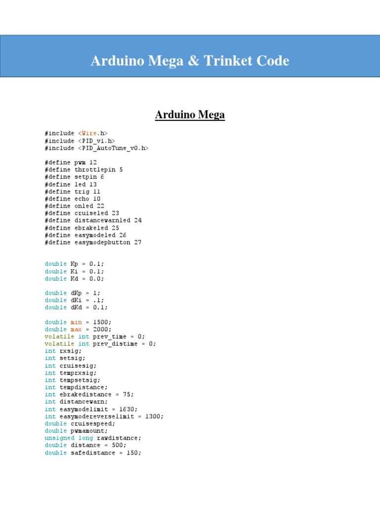 Arduino Mega & Trinket Code | PDF | Integer (Computer Science) | Manufactured Goods
