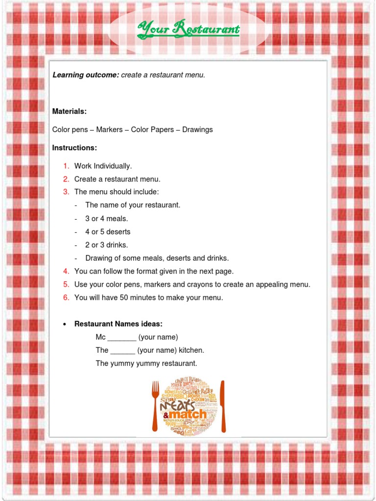 Restaurant Menu Guidelines | PDF