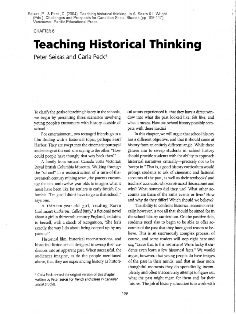 Teaching Historical Thinking Skills | PDF | Empathy | Epistemology