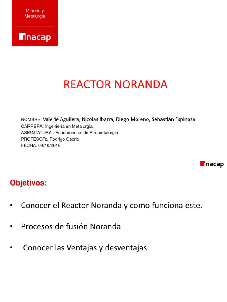 Reactor Noranda: Claves y Ventajas | PDF | Cobre | Motor a reacción