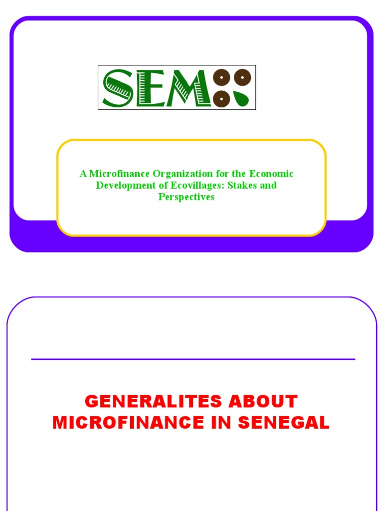 Présentation Sem - English | PDF | Microfinance | Microcredit