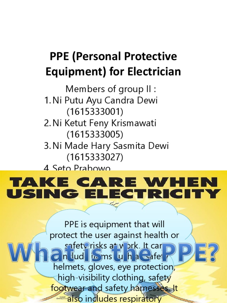 PPE (Personal Protective Equipment) For Electrician | PDF | Personal ...