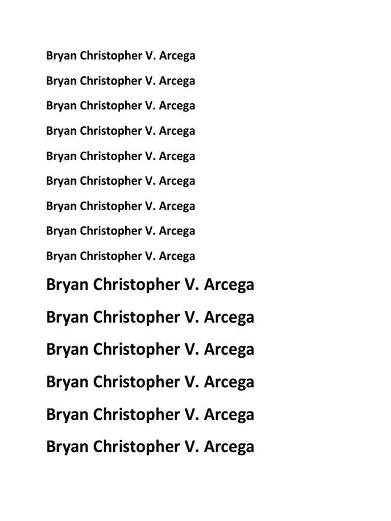 Bryan Christopher V. Arcega Overview | PDF