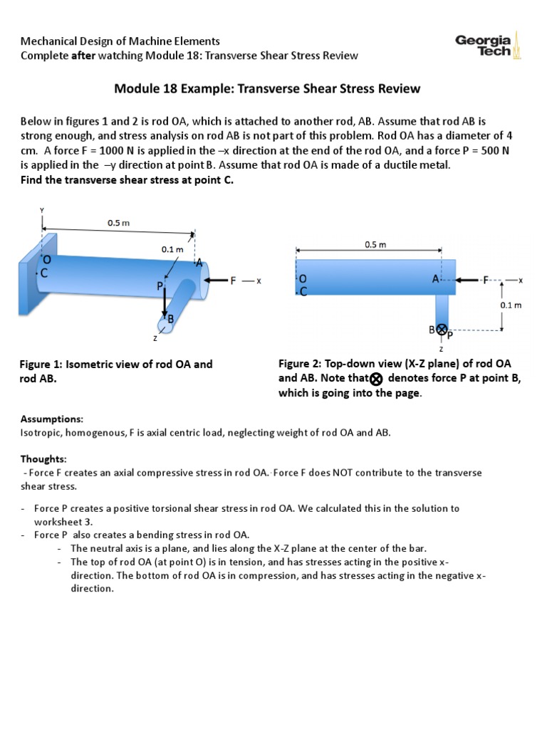 Module 19 Solution Transverse Shear Stress | PDF | Stress (Mechanics ...