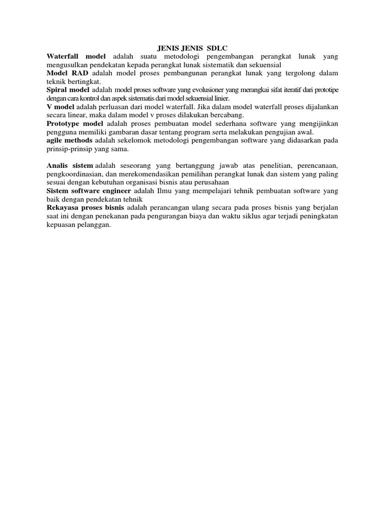 Jenis Jenis SDLC | PDF