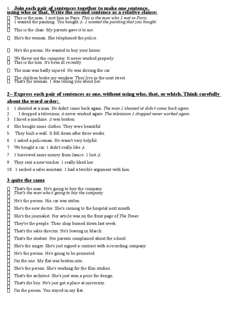 Relative Sentences | PDF | Sentence (Linguistics)