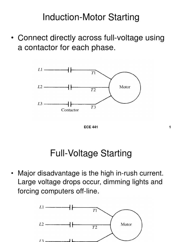 Induction-Motor Starting: - Connect Directly Across Full-Voltage Using ...