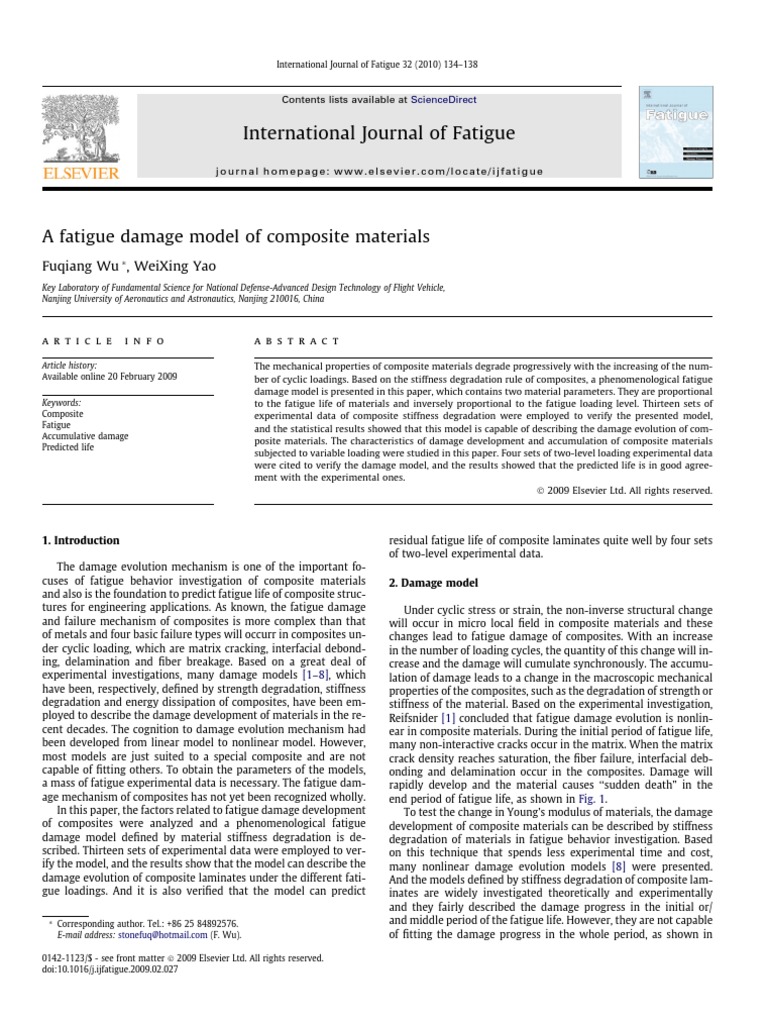 A Fatigue Damage Model of Composite Materials PDF | PDF | Fatigue ...