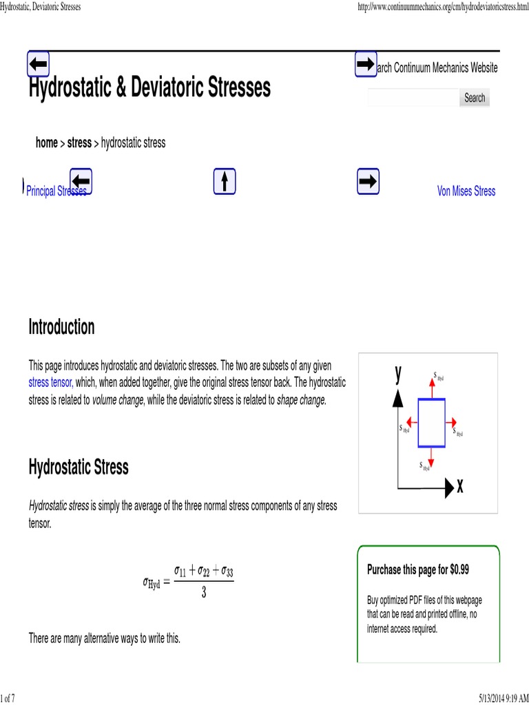 Hydrostatic, Deviatoric Stresses | Stress (Mechanics) | Tensor
