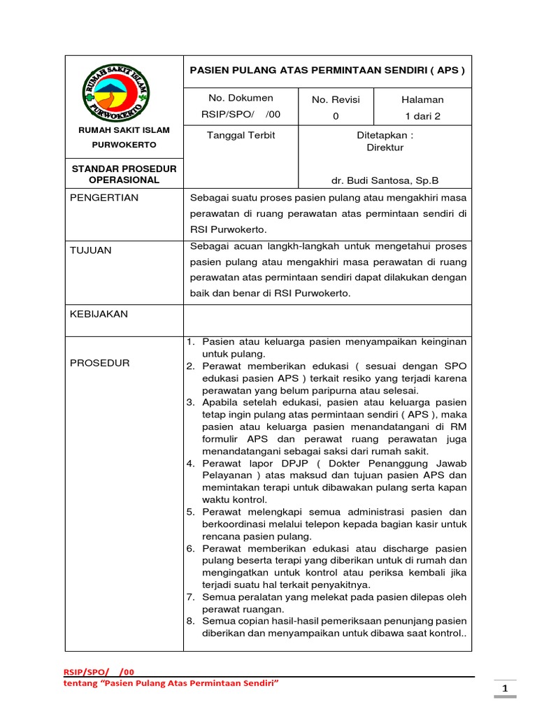 Prosedur Pasien Pulang Sendiri | PDF