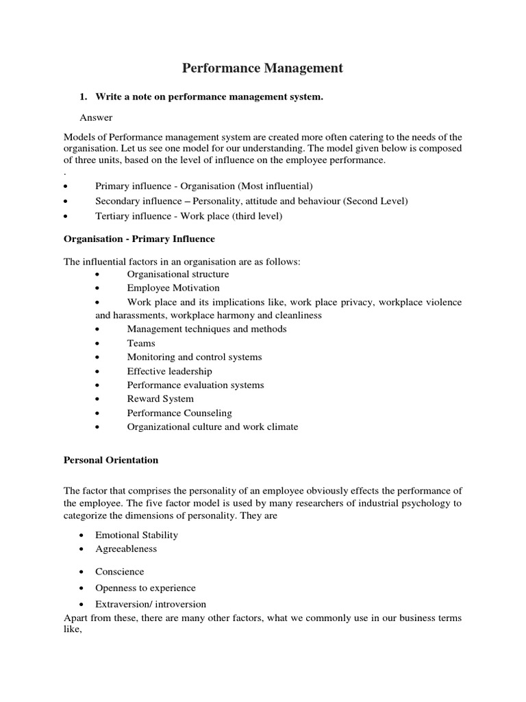 Performance Management Insights | PDF | Action (Philosophy) | Employment