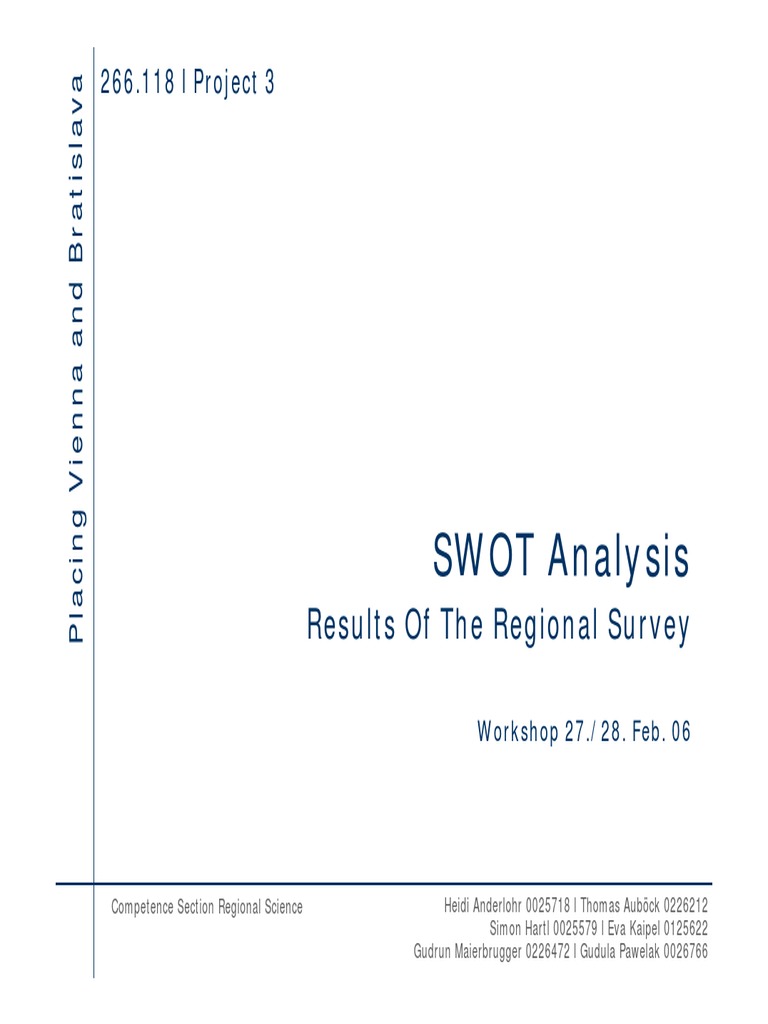 SWOT Analysis: Results of The Regional Survey | PDF | Vienna | Swot ...