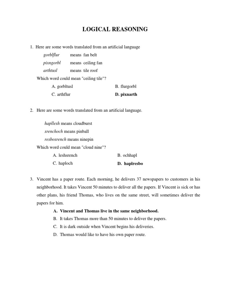 GE2321 Record Work. - Logical Reasoning | PDF