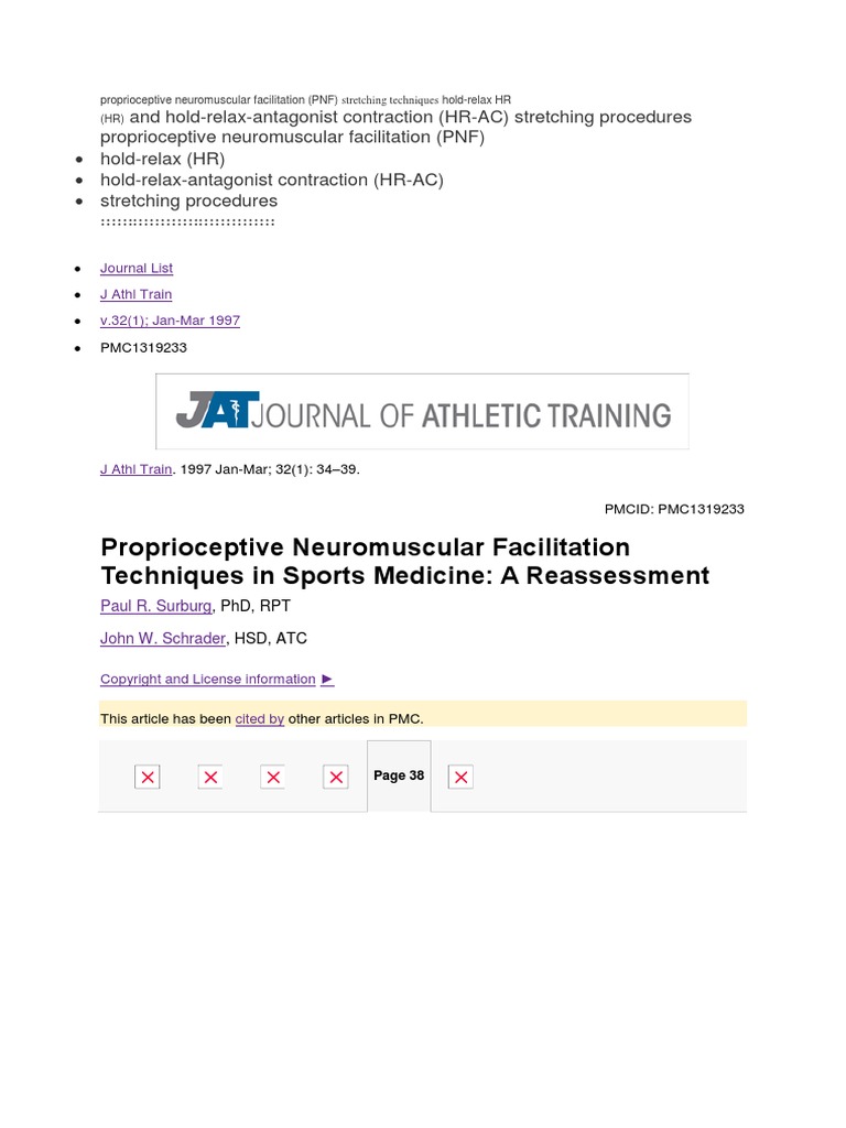Proprioceptive Neuromuscular Facilitation (PNF) Stretching Techniques ...