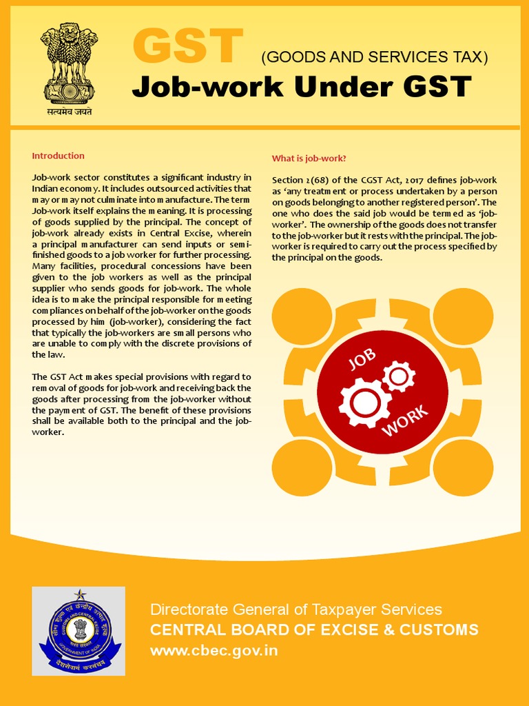 Job Work Under GST | Download Free PDF | Value Added Tax | Taxes