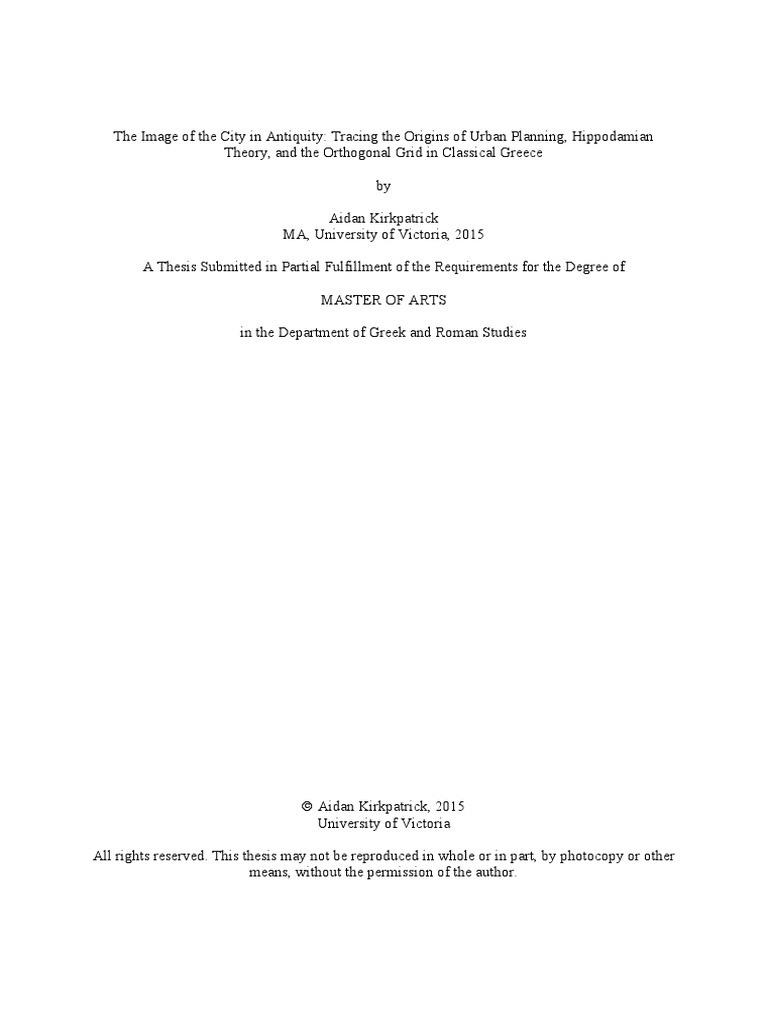 Kirkpatrick - Aidan - MA - 2015 Image of A City in Antiquity PDF | PDF ...