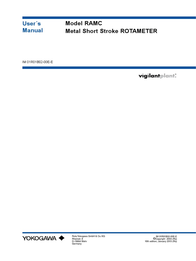 Metal Short Stroke ROTAMETER RAMC - Pub15012013 PDF | PDF | Electrical ...